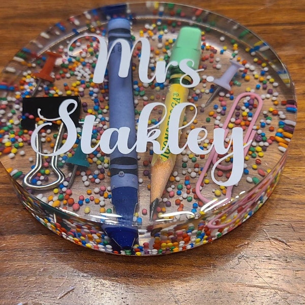 Teacher Coaster, Teacher Coaster Resin, Teacher Desk Decorations ...