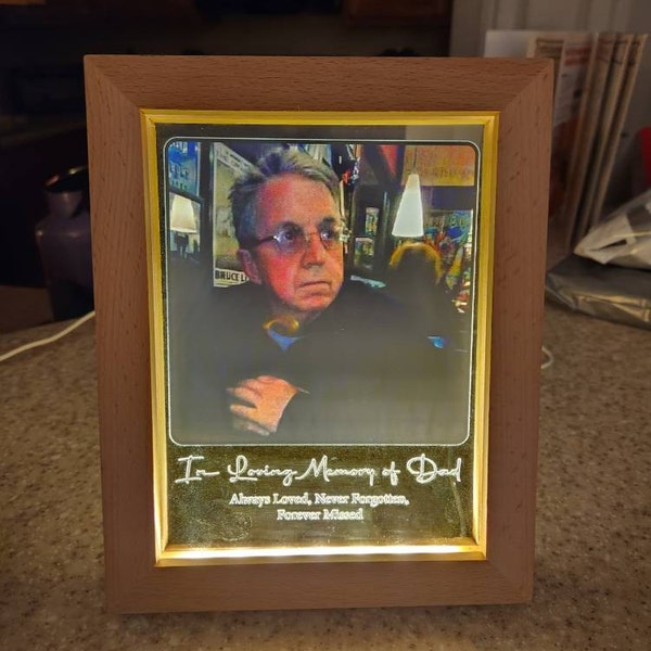 Acrylic Picture Frame With Light, Personalized Stand, Christmas Gifts ...