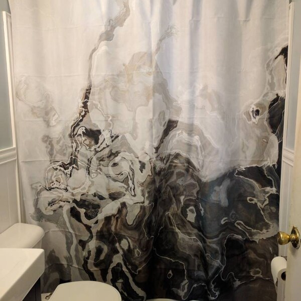 Abstract Art Shower Curtain: Contemporary Bathroom Decor - Geologic ...