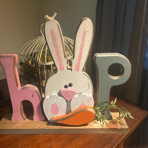 Wooden Easter HOP Sign - Etsy