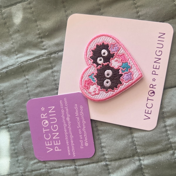 2" Dust Soot Heart Patch | Embroidered Patches - Etsy