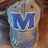 Trucker Mesh Hat With School Letter and Rhinestone Bling! - Etsy