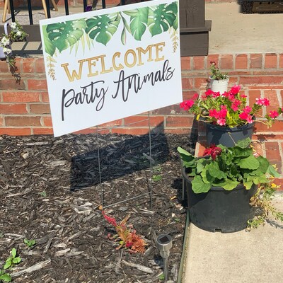 Welcome Party Animals Sign Safari Welcome Sign Printable - Etsy