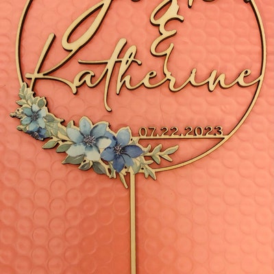 Personalized Couple Dress Cake Topper With Pet Brut Rose - Etsy