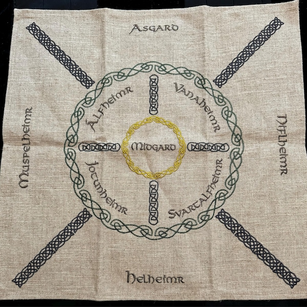 Rune Casting Cloth With Yggdrasil Tree. Elder Futhark. 20'' (52 Cm ...