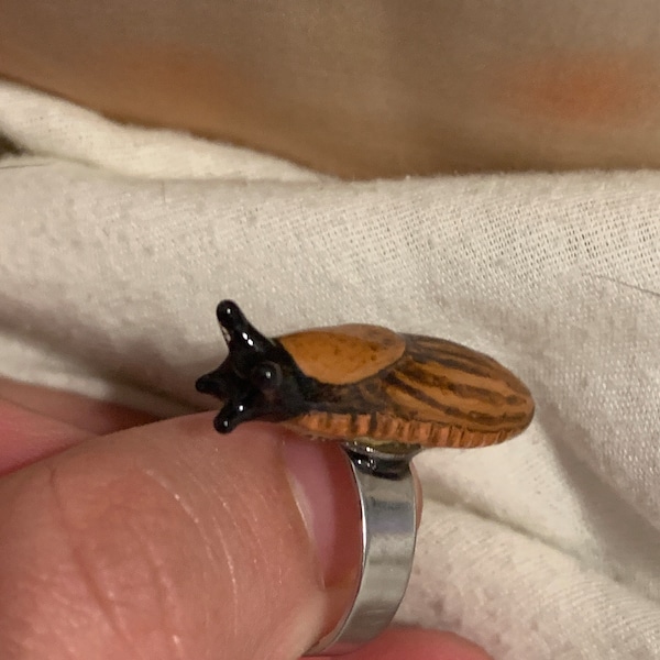 Slug Adjustable Ring/ Realistic Big Red Slug Jewellery/ Gift Plant ...