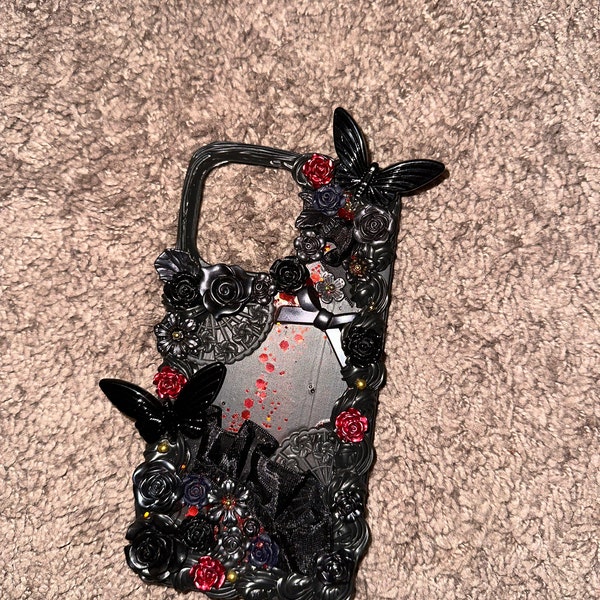 Black Lace Goth Decoden Phone Case for All Brand - Etsy