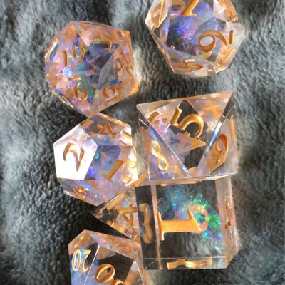 Galaxy Resin Dice Set for Role Playing Games, Resin D&d Dice Set, Blue ...