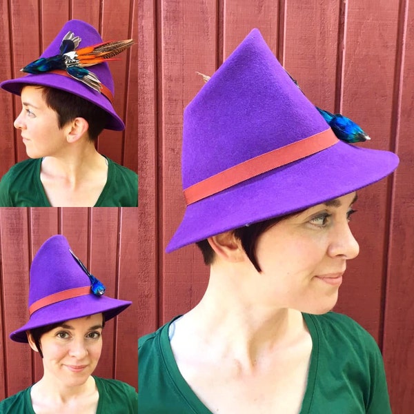 Elegant Felt Fedora, Fedora Pillbox, Brown Felt Fedora, Hat With ...