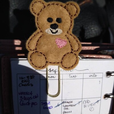 Teddy Bear Paper Clip Bear Paper Clip Planner Paperclip - Etsy