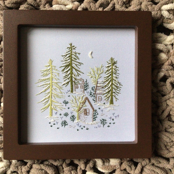 Snowy Night - Embroidery Art Kit, Art Gift Diy, Creative Diy, Craft Kit ...
