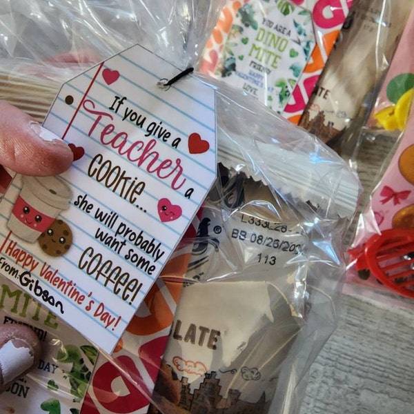 Valentines Gift Tag Teacher. Printable Teacher Gift Tags. Printable ...