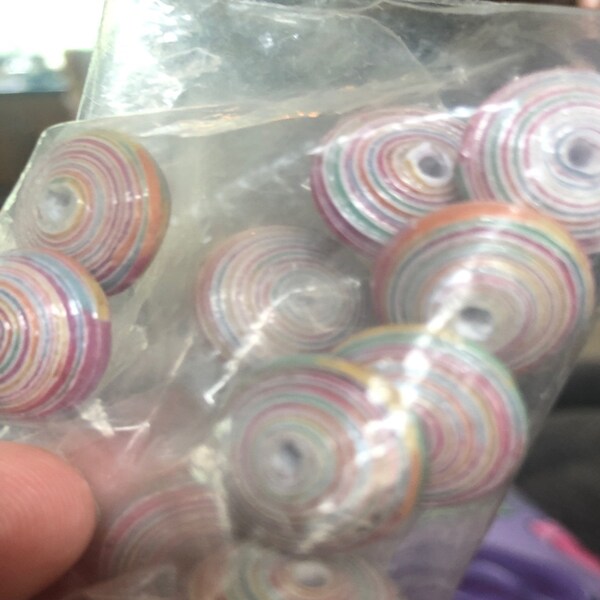 Assorted Recycled Magazine Handmade Paper Beads 1” Set of 20: New Bulk ...