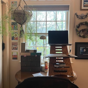 Standing Computer Work Desk Precision Cut Hand Rubbed Oil Finish Easy ...