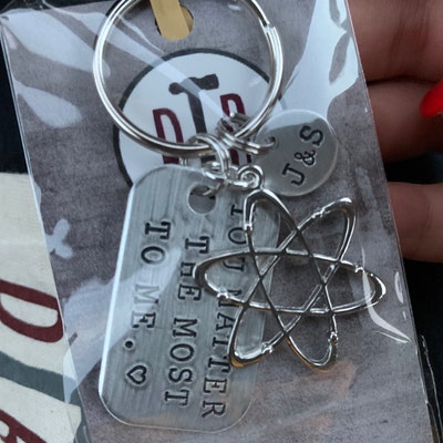 Personalized Atom Keychain, You Matter the Most to Me, Science Keychain ...