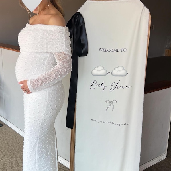 Personalized Fabric Baby Shower Sign, Custom Baby Shower Sign, Welcome ...