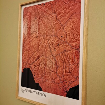 Brecon Beacons Wales Topographic Map Print Many Colours - Etsy