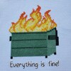 Dumpster Fire Cross Stitch Pattern, Subversive Embroidery, Funny ...