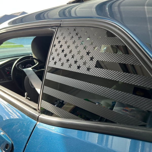 Challenger American Flag Rear Quarter Window Accent Decal (2008-2023 ...