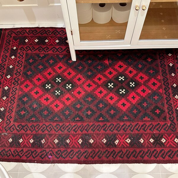SIZE : 3'9 X 6'5 Feet Handmade Tribal Baluch 100% Wool Pictorial Home ...