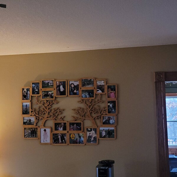 12 Pieces Wall Mounted Wooden Photo Frame Set Different Size Frames ...