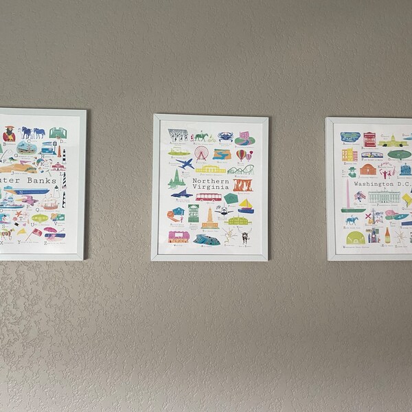 Northern Virginia A to Z Wall Art Print by Chufish Studio | Abcs ...