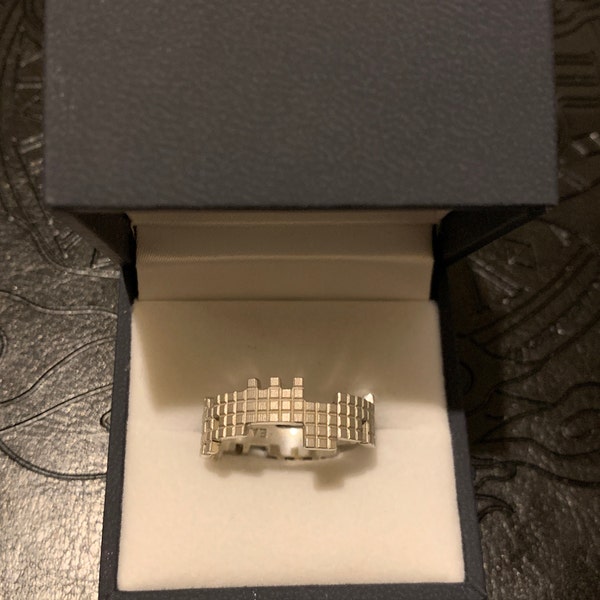 Tetris Ring - Sterling Silver - Solid Wedding Band, Interlocking Blocks ...