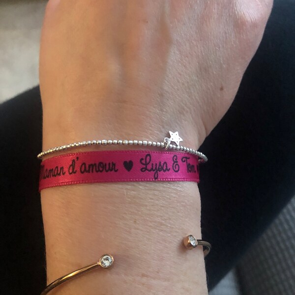 Bracelet ruban personnalisé avec écrou de FERMETURE pour EVJF, annonce ...