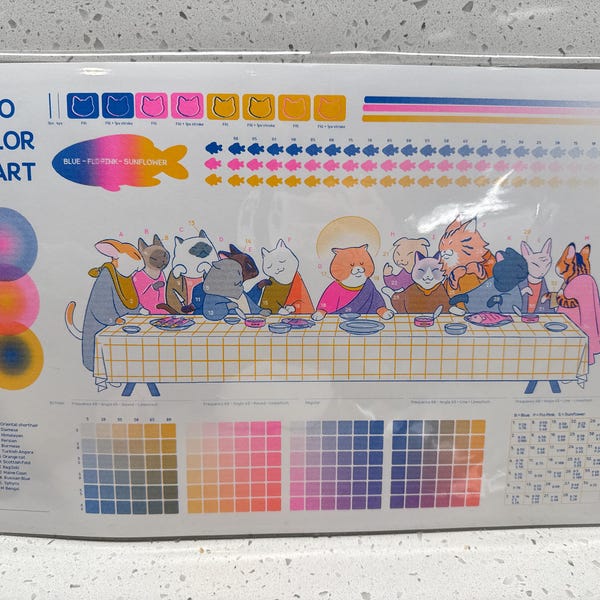 Riso Color Chart Poster | the Last Supper - Flo Pink, Blue, Sunflower ...