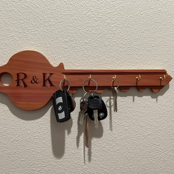 Personalized Wood Key Holder for Wall, Wedding, Housewarming, Home ...