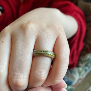 Wood Nature Wedding Rings Engagement Flower Ring Light Women - Etsy