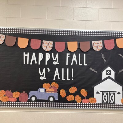 Pumpkins at the Barn Fall Thanksgiving Bulletin Board Kit - Etsy