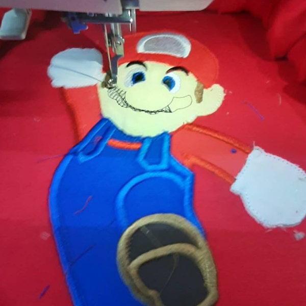 Super Mario Applique Digital Machine Embroidery Mario Applique Design 3 ...