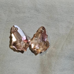 TWO 2 Pressed Glass Snowflake Compass Rose Cabochon Cab Golden Shadow ...