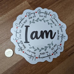 I Am Sticker, Affirmation Stickers, Clear Laptop Sticker, Water Bottle ...