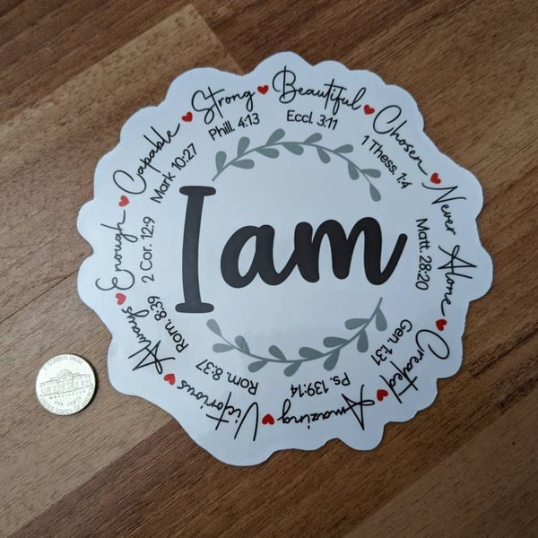 I Am Sticker, Affirmation Stickers, Clear Laptop Sticker, Water Bottle ...