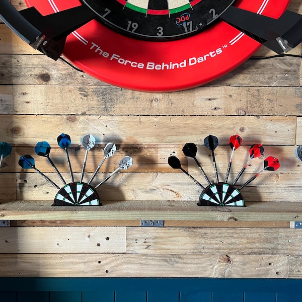 Wall Mounted 3 - 6 - 9 Darts Display - Customizable Name - Personaliz ...
