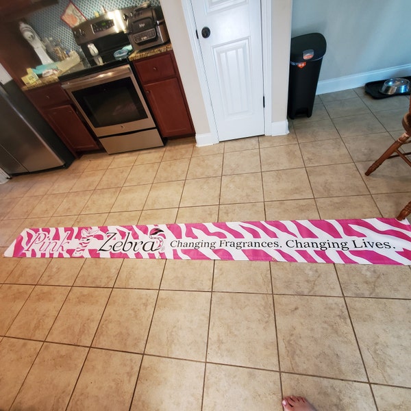 Printed and Shipped Pink Zebra Tent Banner, Vendor Banner, Pink Zebra ...