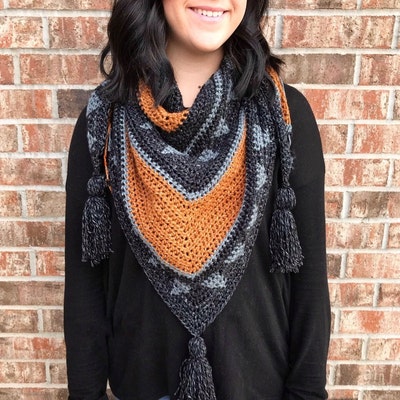 The Oriole Triangle Scarf Crochet Pattern - Etsy