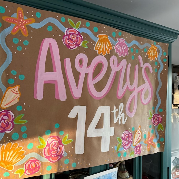 Back to School Classroom Decor Banner, Hand Painted Paper Banner ...