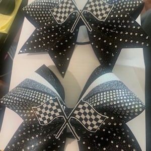 Glitter and Rhinestone Cheer Bow Black on Black - Etsy
