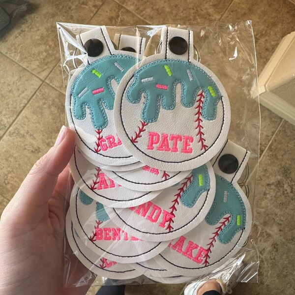 Softball Cursive Name & Number Bag Tags, Personalized Softball Green ...