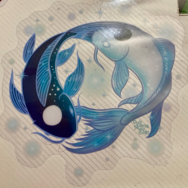 Yin Yang Koi Fish CLEAR Vinyl Sticker || ATLA || Waterproof - Etsy