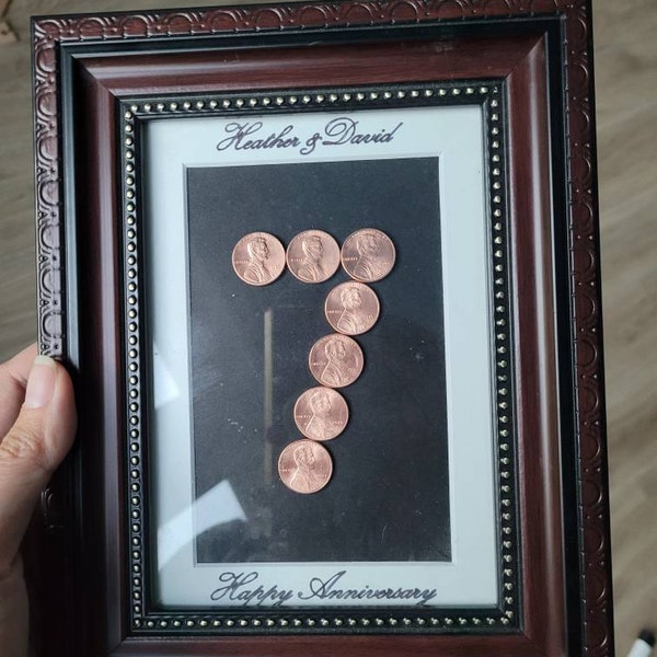 Copper Coin 7 Year Anniversary Gift - NO FRAME - Etsy