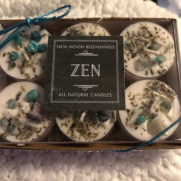 Zen Candles - Relaxation Candles - Crystal & Herb Candle - Aromatherapy ...
