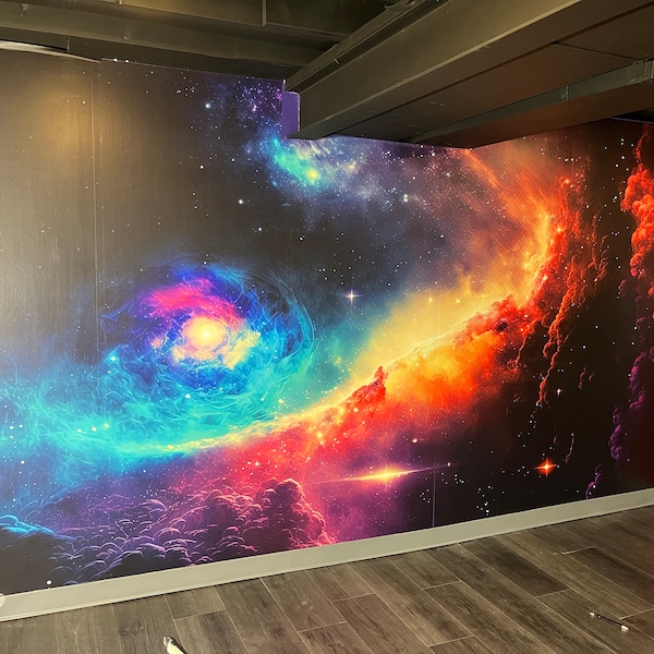 Space Wallpaper Wall Mural & Galaxy Cosmic Astronomy Universe Peel and ...