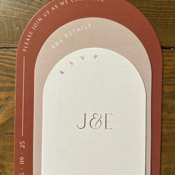 Black and White Arch Wedding Invitation Template Suite Modern Wedding ...