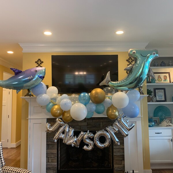 SHARK Balloon - Shark Mylar Balloon - Under the Sea Party - Beach ...
