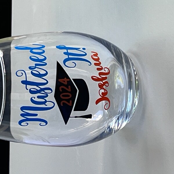 Mastered It Wine Glass, Graduation Gift, Class of 2025, Grad Wine Glass ...