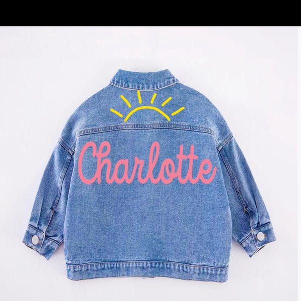 Personalized Kids Name Jean Jacket, Custom Girls Toddler Name Letter ...